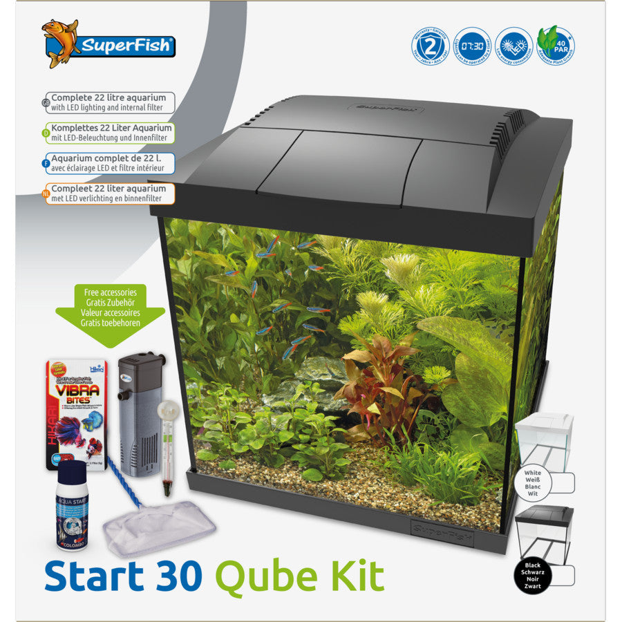 Superfish Start 30 Qube Kit Complete Aquarium Set Fish Tank ...