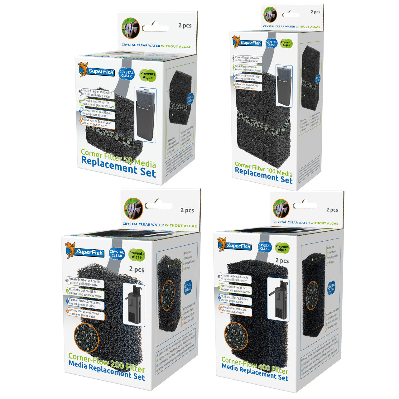 Superfish Corner-Flow Media Set Cartridges - Aquarium Filter ...