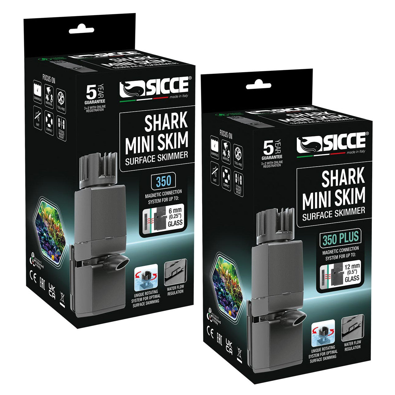 Sicce Shark Mini Skim 350 350 PLUS - Aquarium Surface Skimmer ...